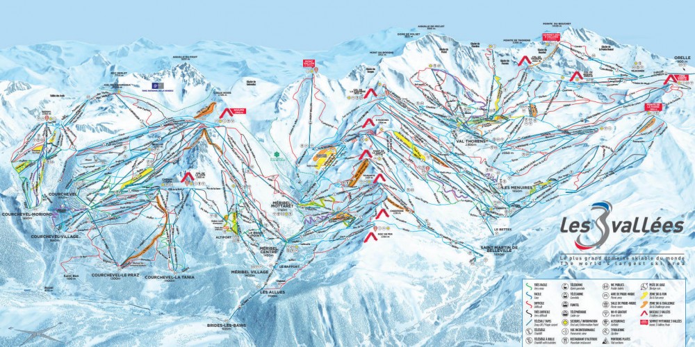 Courchevel 1650 resort and piste maps