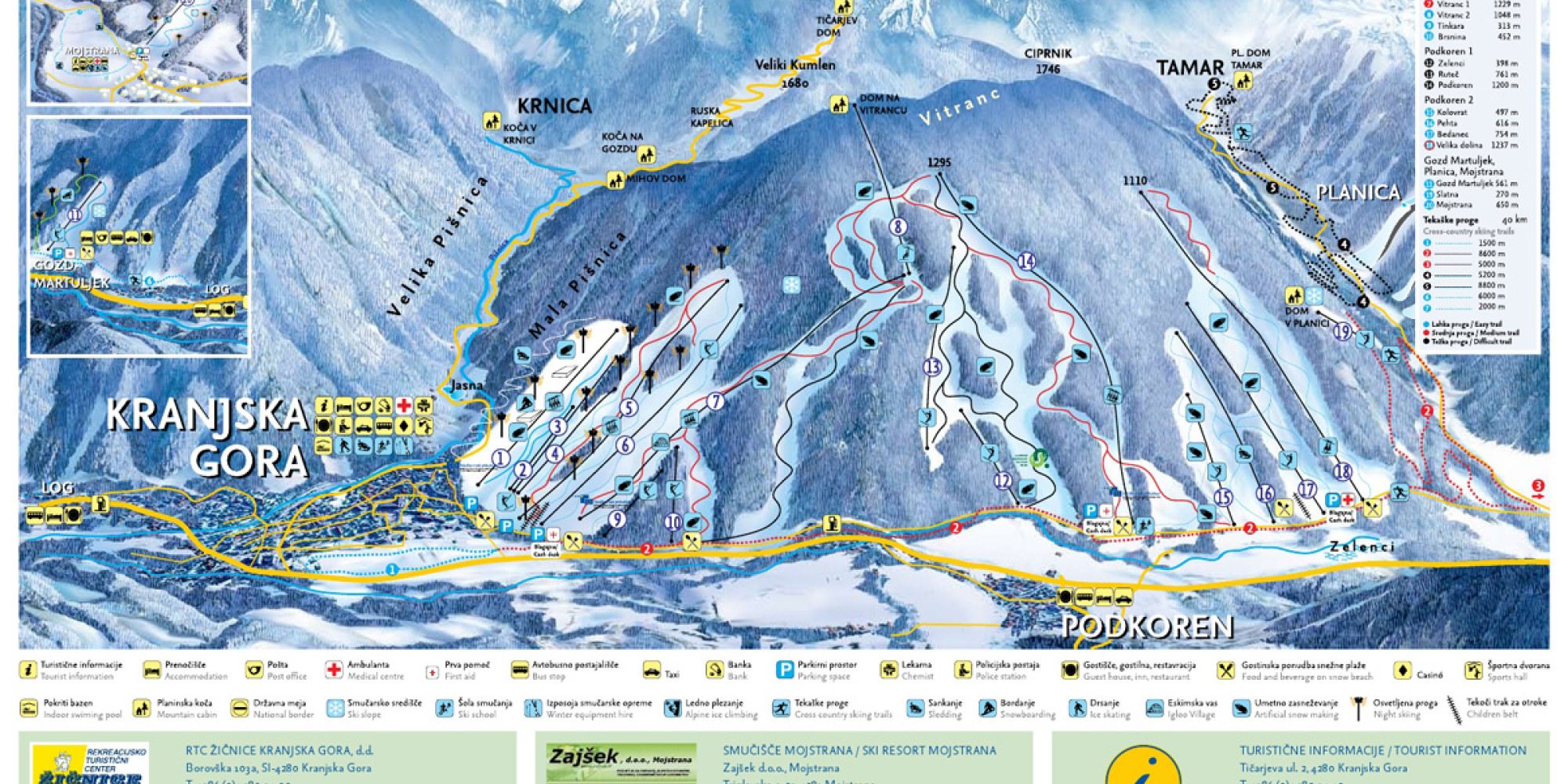 Kranjska Gora resort and piste maps