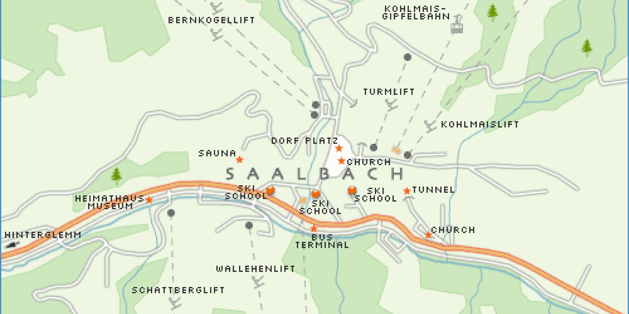 Saalbach Hinterglemm resort and piste maps