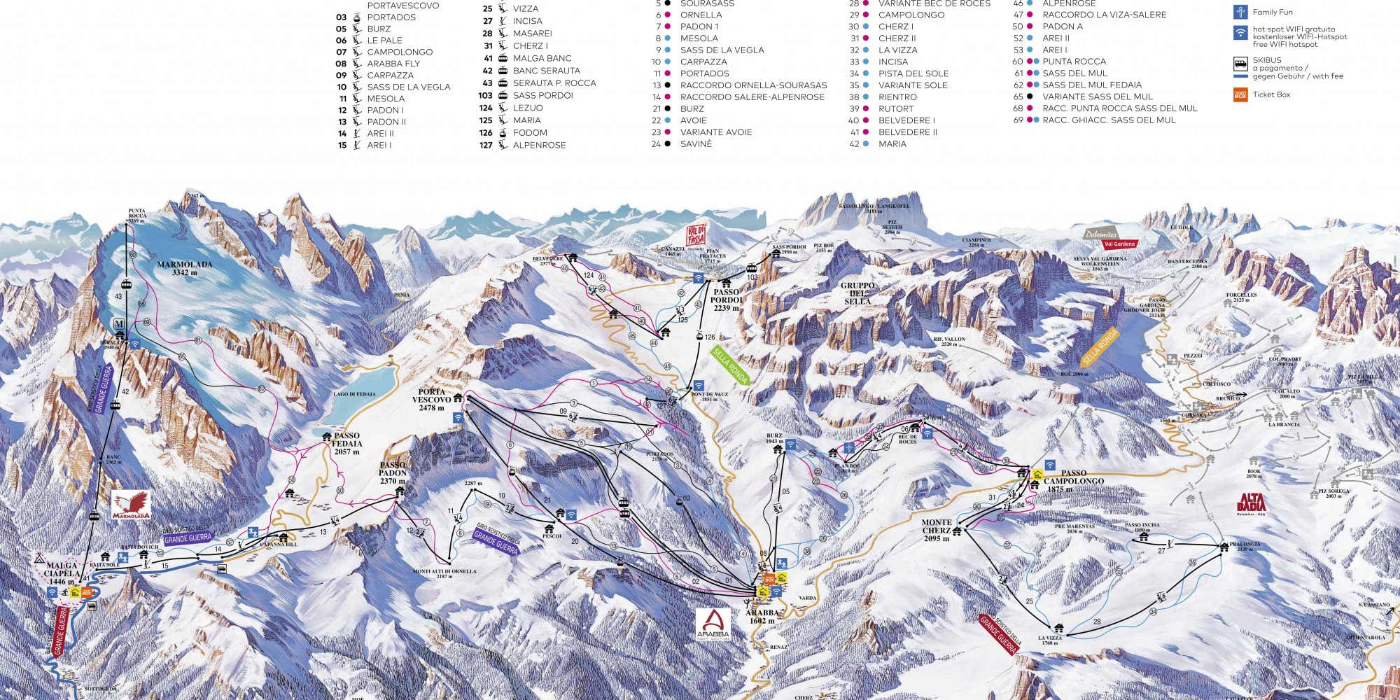 Arabba resort and piste maps