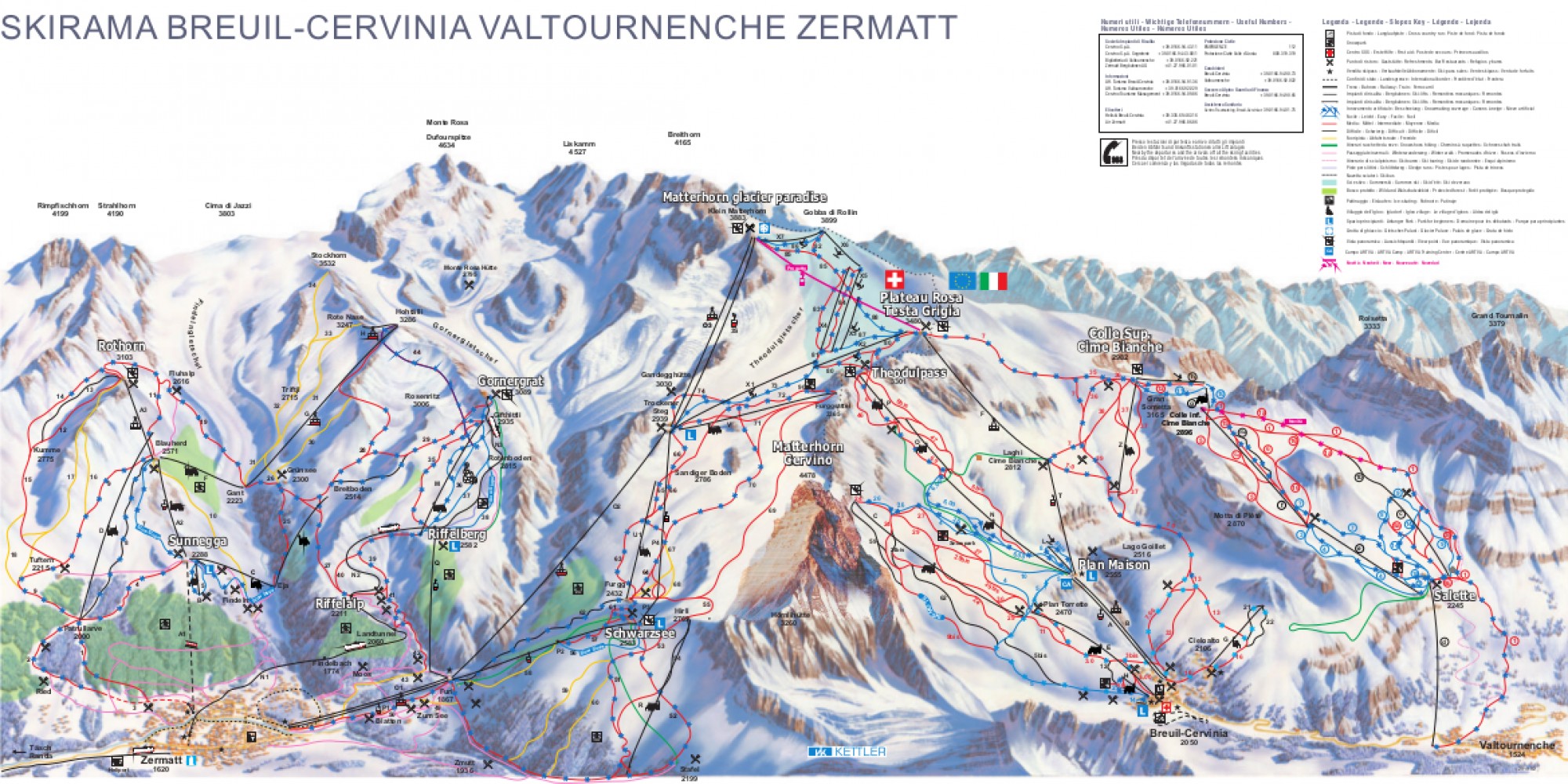 Cervinia resort and piste maps