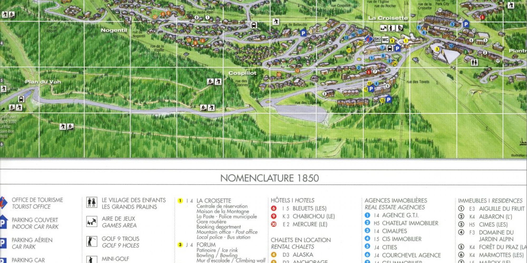 Courchevel 1850 resort and piste maps