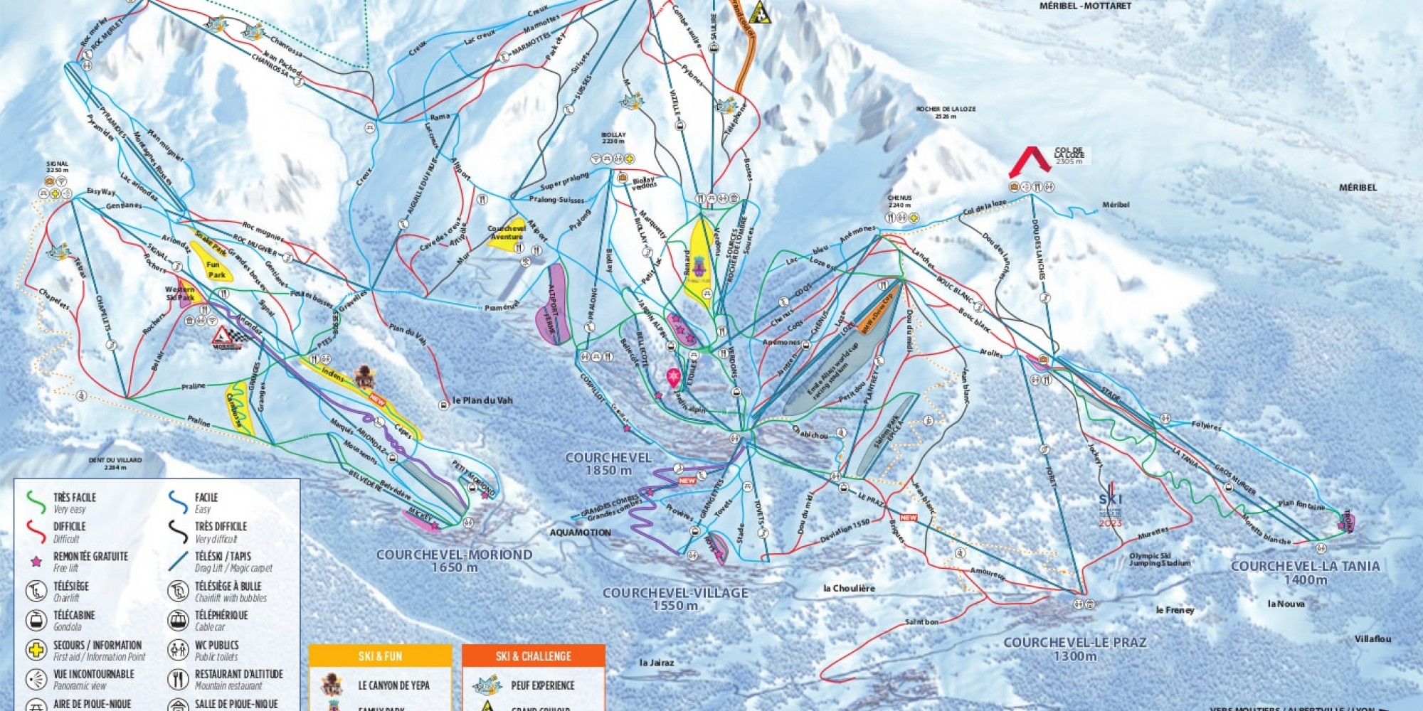 Courchevel 1550 resort and piste maps