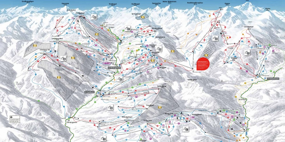 Saalbach Hinterglemm resort and piste maps